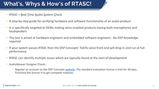 RTASC Lite - Real Time Audio System Check Lite | PPTX