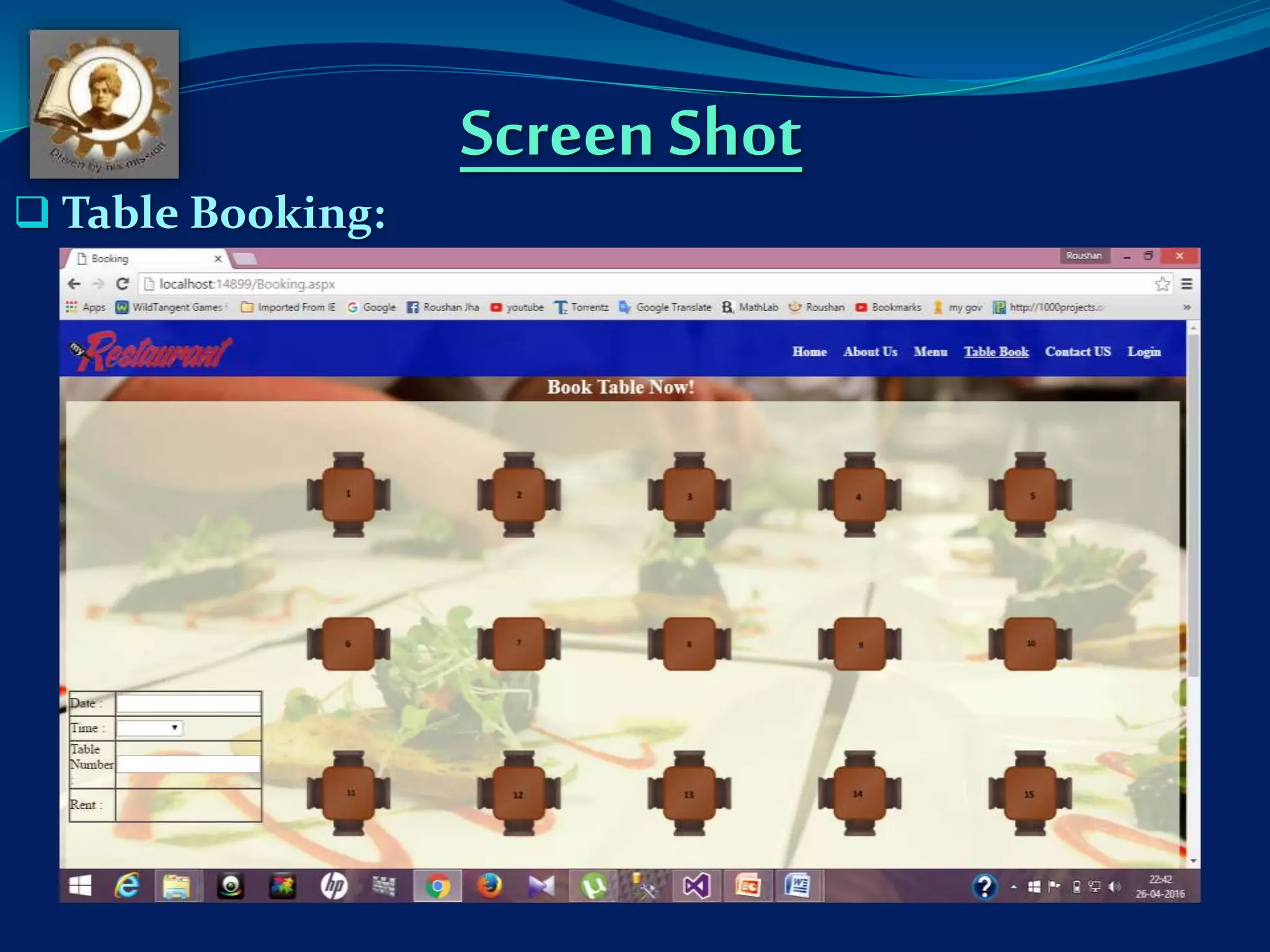Restaurant Table Booking And Billing | PPTX