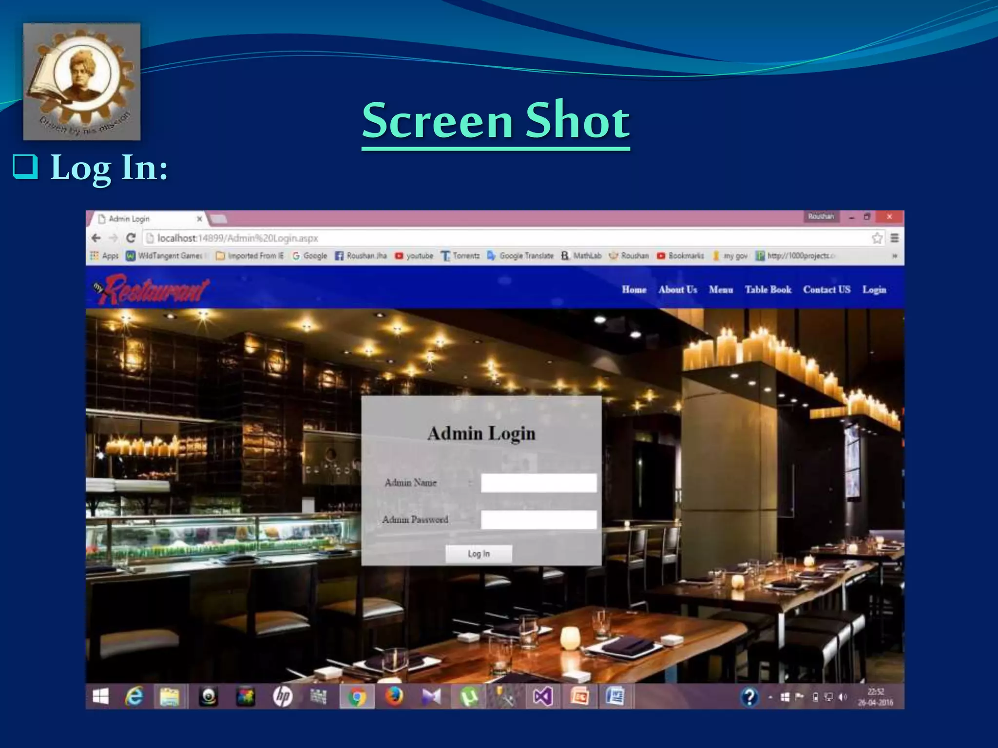 Restaurant Table Booking And Billing | PPTX