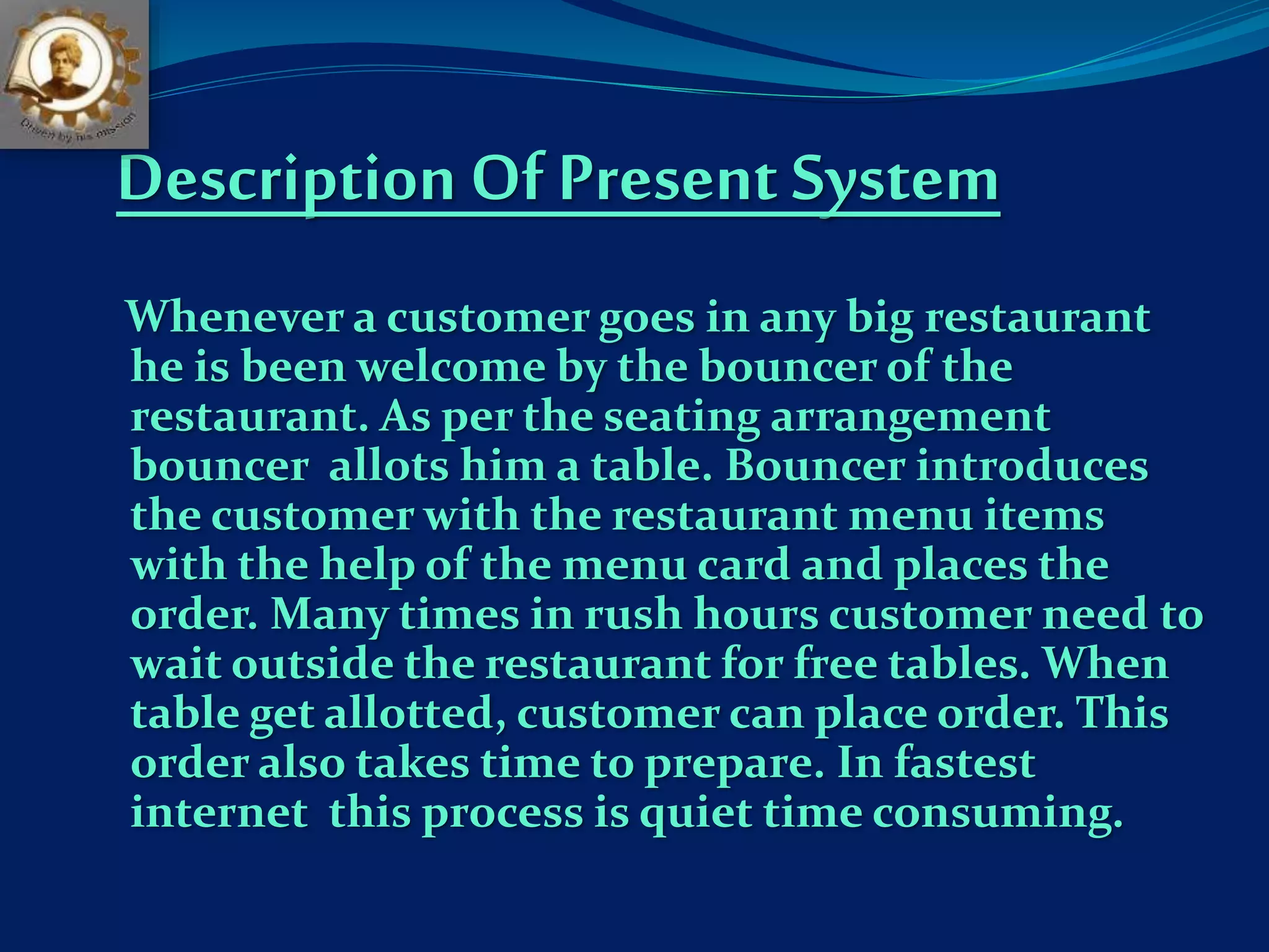 Restaurant Table Booking And Billing | PPTX