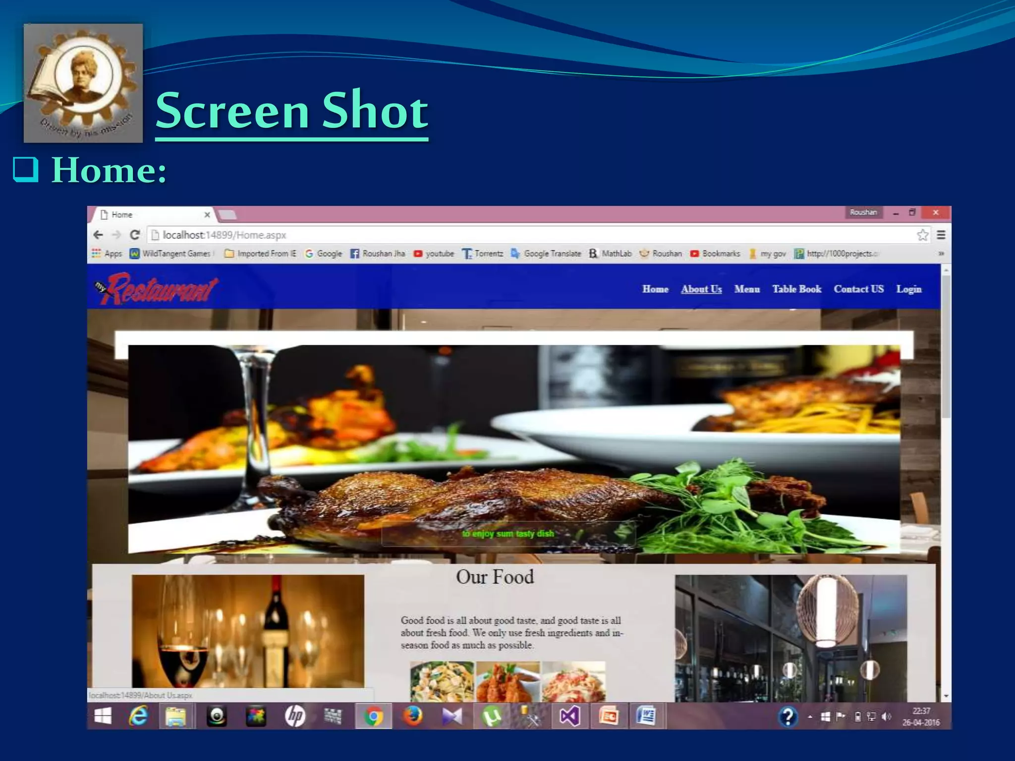 Restaurant Table Booking And Billing | PPTX