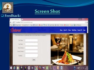 Restaurant Table Booking And Billing | PPTX