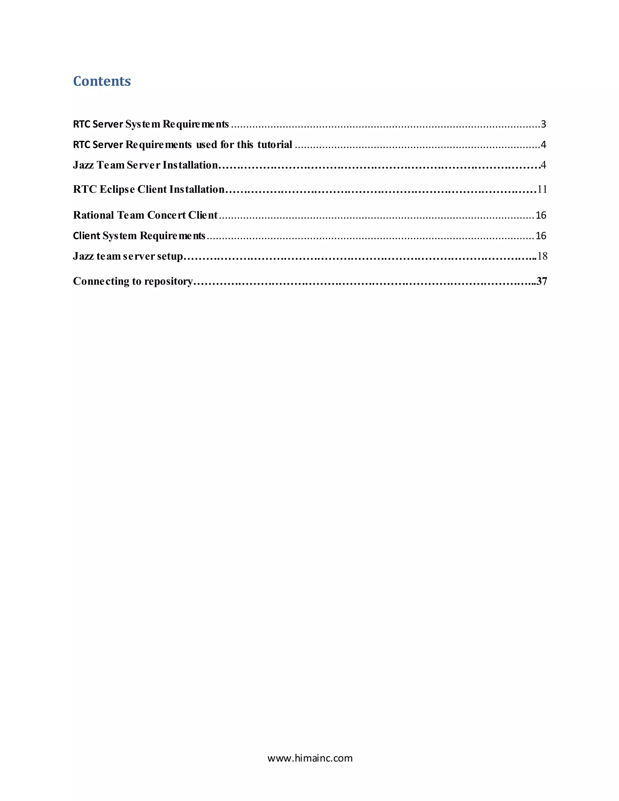 Rational Team Concert (RTC) installation and setup guide | PDF