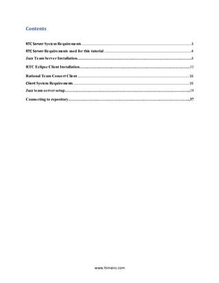 Rational Team Concert (RTC) installation and setup guide | PDF