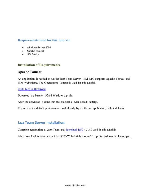Rational Team Concert (RTC) installation and setup guide | PDF