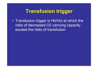 Blood transfusion trigger. Time for new Triccs | PDF