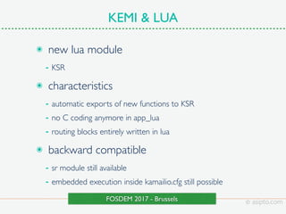 FOSDEM 2017 - RTC Services With Lua and Kamailio | PPT