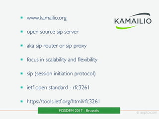 FOSDEM 2017 - RTC Services With Lua and Kamailio | PPT