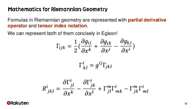 Riemannian Geometry in Egison