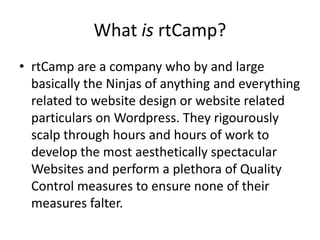 Rt camp Assignment Title | PPTX