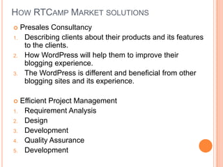 Rtcamp at a glance | PPT