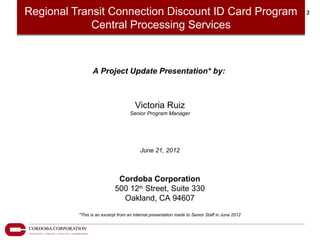 BART Regional Transit Connection Discount Card Program | PPT | Rail ...