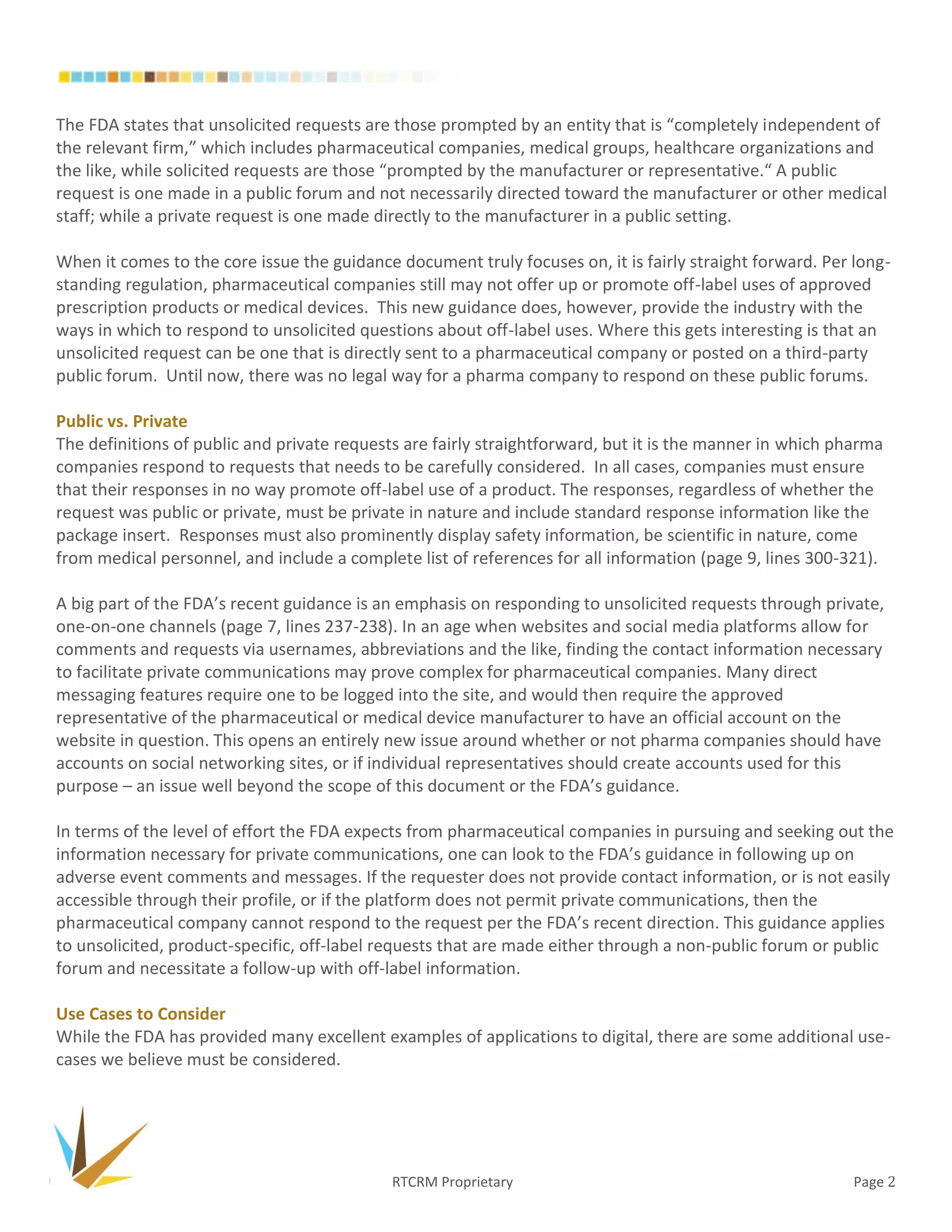 Dii POV: FDA Off-Label Guidance | PDF