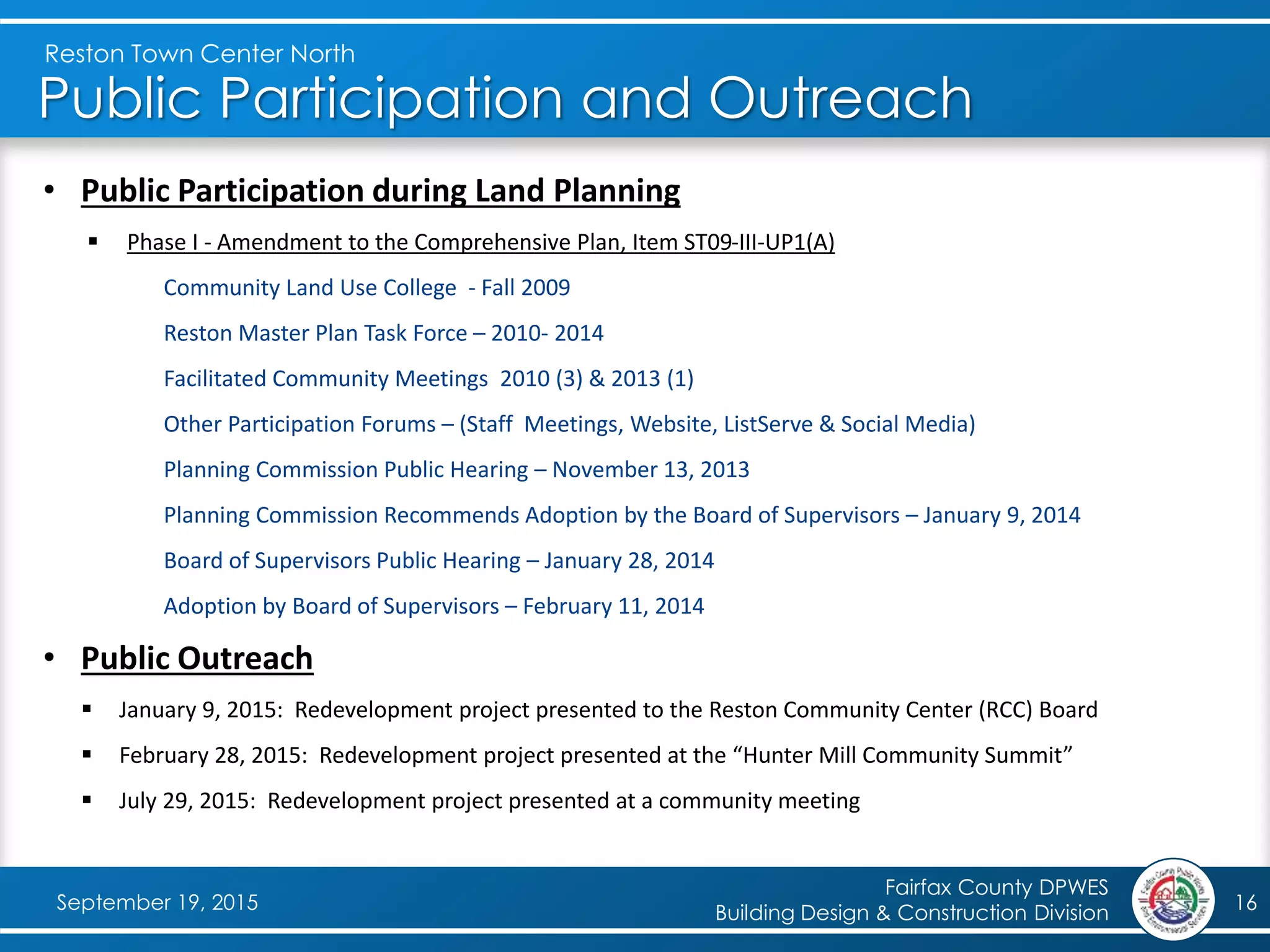Hunter Mill District Community Outreach Meeting | PPTX