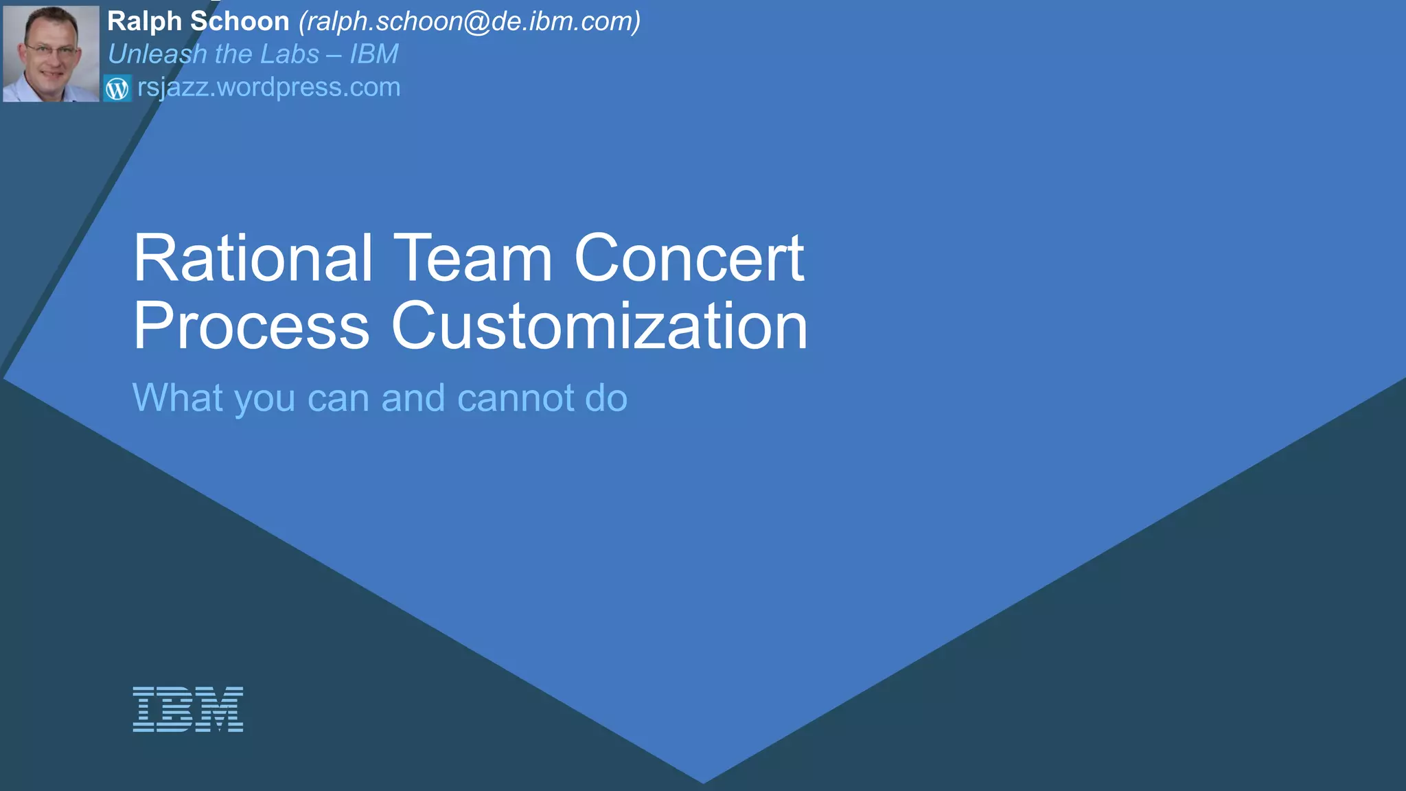 Rational Team Concert Process Customization - What you can and cannot ...