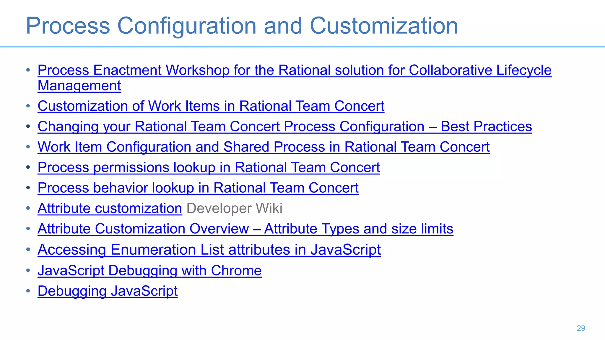 Rational Team Concert Process Customization - What you can and cannot ...