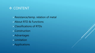 Rtd (REsistive Temp. detector) | PPT