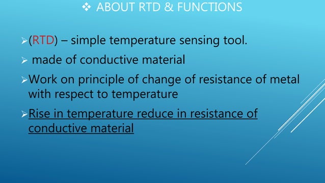 Rtd (REsistive Temp. detector) | PPT