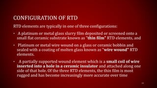 RTD-RESISTANCE TEMPERATURE DETECTOR | PPTX