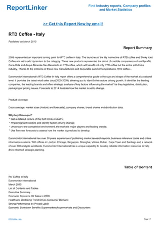 RTD Coffee - Italy | PDF | Business | Business and Finance