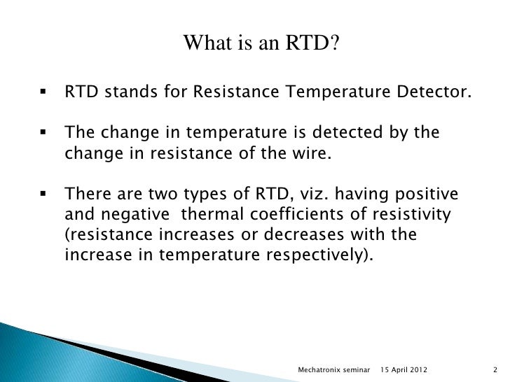 Rtd and thermocouples