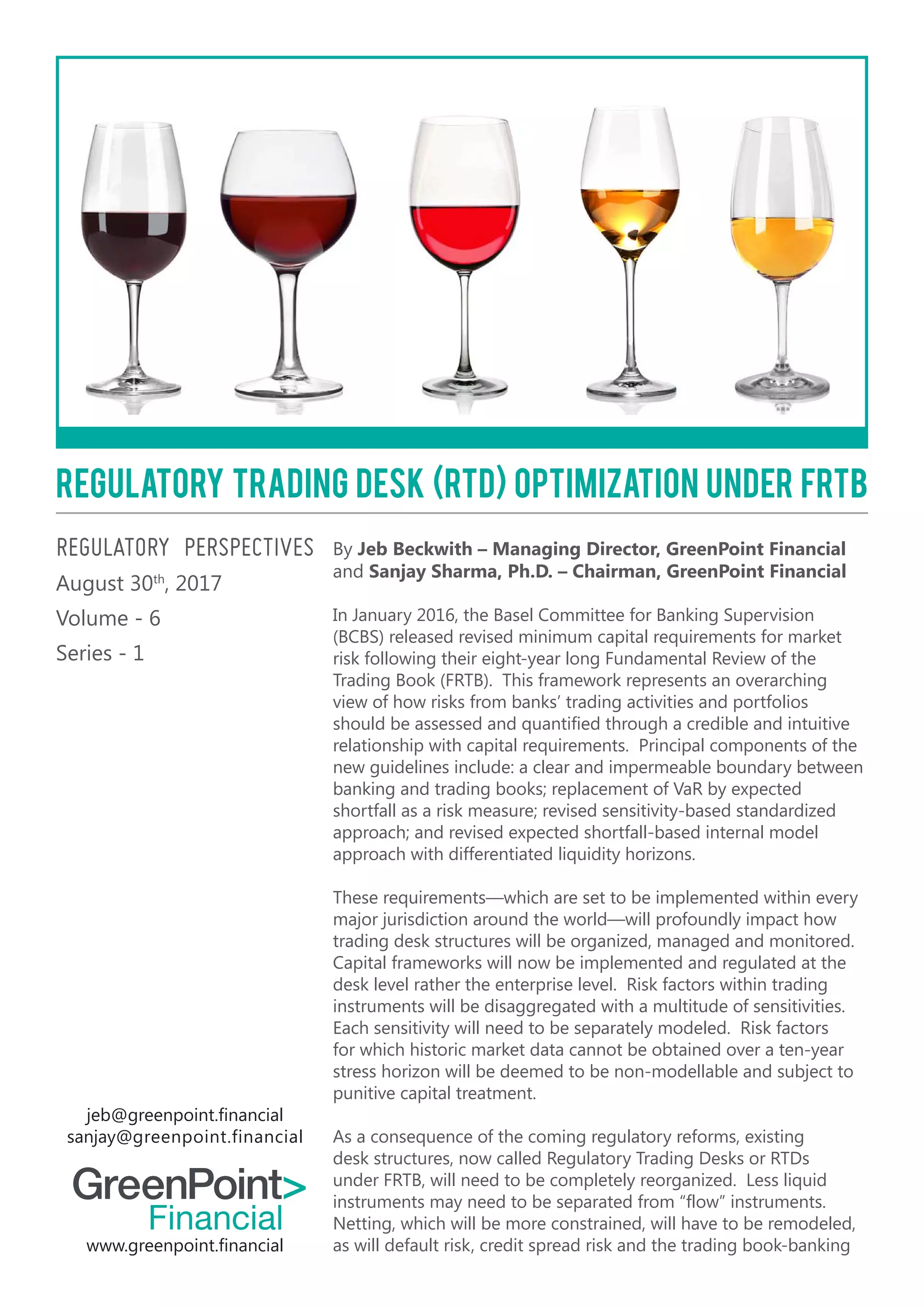 Regulatory Trading Desk (RTD) optimization | PDF | Stocks and Bonds ...
