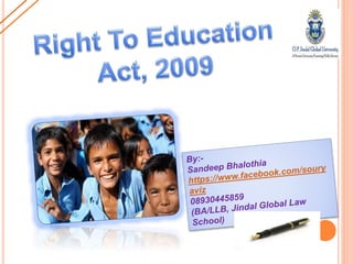 Right to Education (RTE) India | PPTX