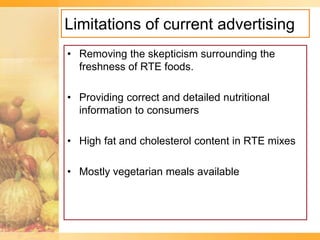 Ready To Eat (RTE) Market In india from a consumer Behaviour ...