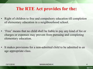 RIGHT TO EDUCATION ACT | PPT