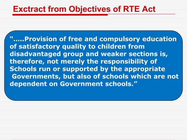 RTE Act | PPTX | Daycare and Pre-School | Parenting