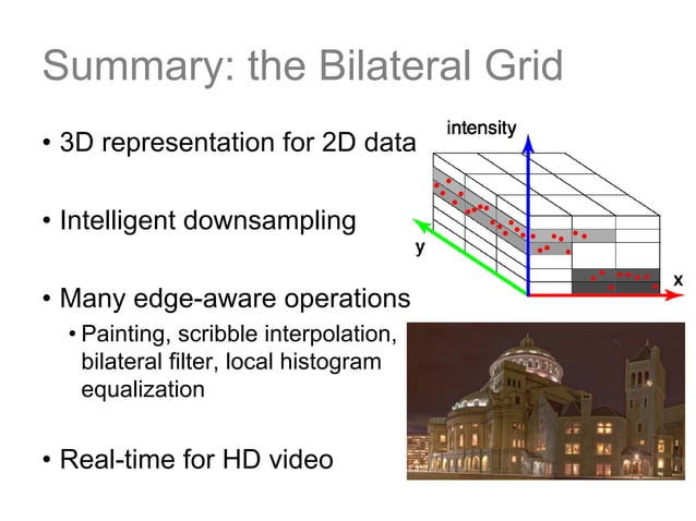 Real-time Edge-aware Image Processing with the Bilateral Grid | PPT