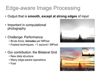 Real-time Edge-aware Image Processing with the Bilateral Grid | PDF