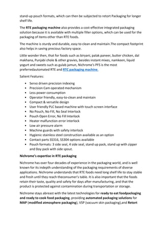 RTE PACKAGING, THE NICHROME PICK-FILL-SEAL WAY | PDF