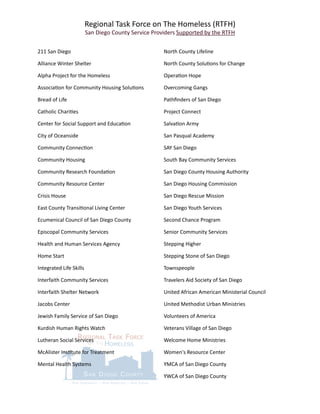 Regional Task Force on the Homeless - What We Do | PDF