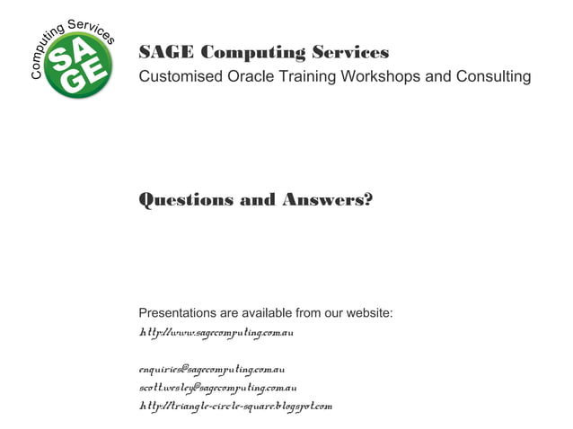 Utilising Oracle Documentation Effectively Ppt