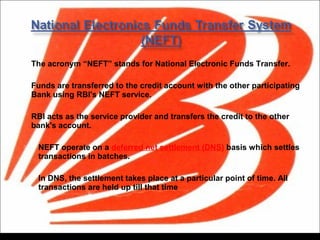 RTGS & NEFT by ROHAN PRAKASH @ BMSB | PPT