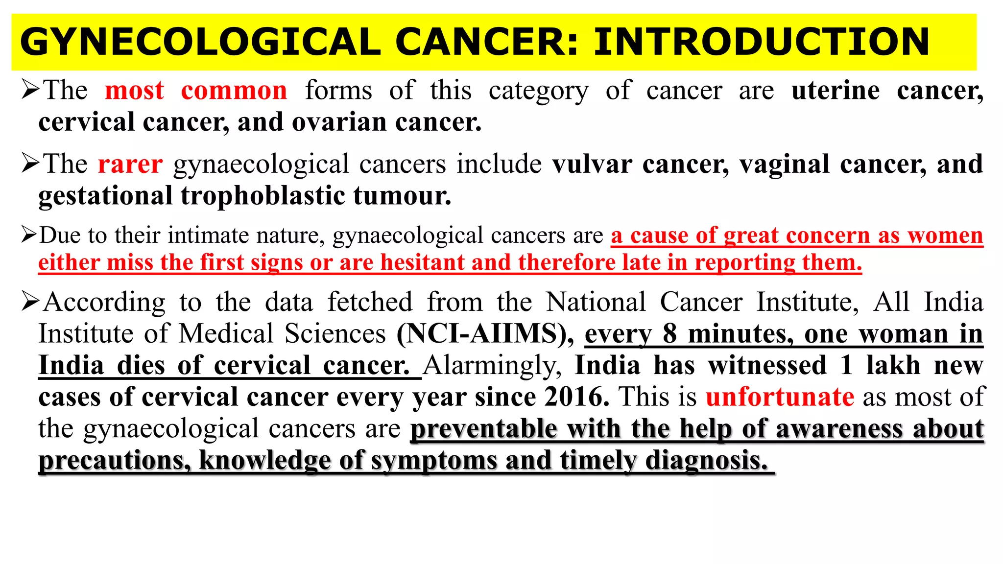 GYNECOLOGICAL CANCER ROLE OF RADIOTHERAPY | PPTX