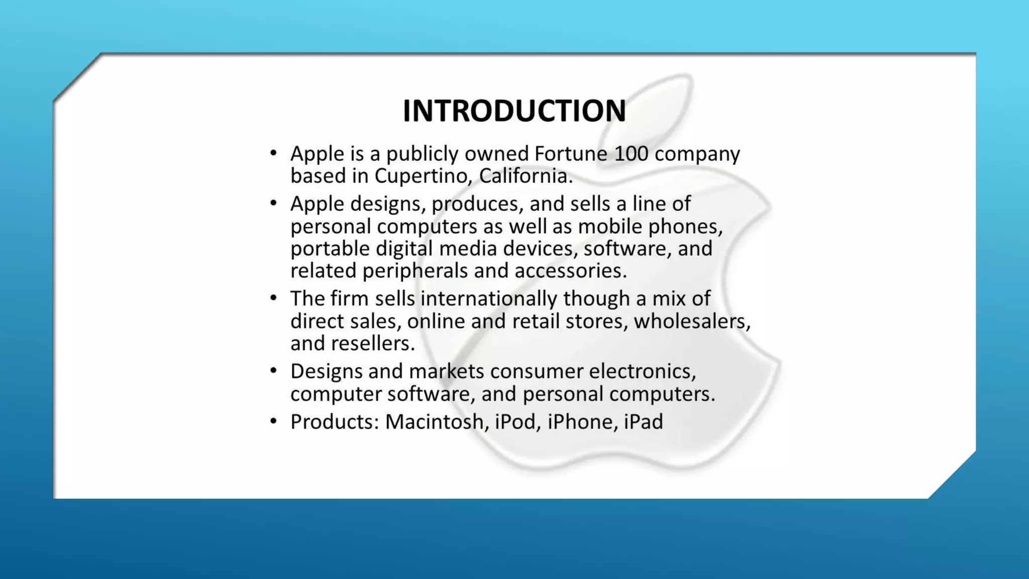 apple company presentation | PPT