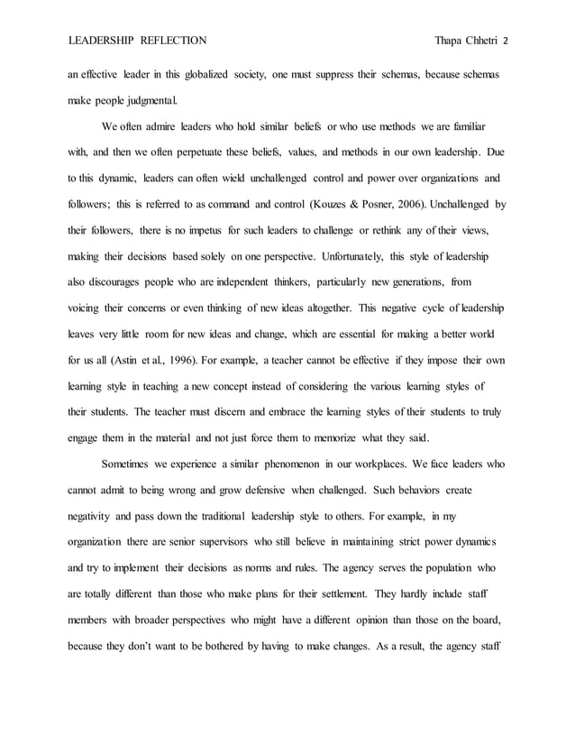 Leadership Reflection | PDF