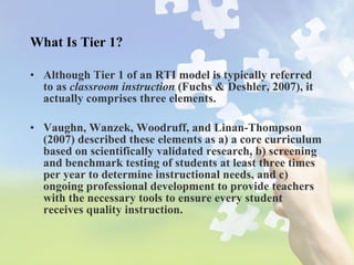 Response To Intervention - Tier One Strategies | PPT