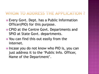 How to file a RTI Application | PPTX
