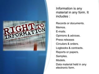 Right to Information Act | PPTX