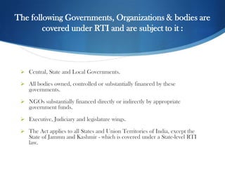 Right to Information Act | PPTX