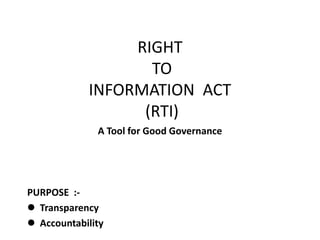 Right to Information Act | PPTX