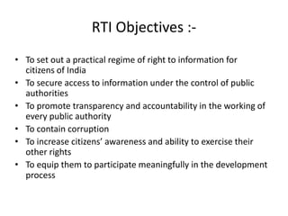 Right to Information Act | PPTX