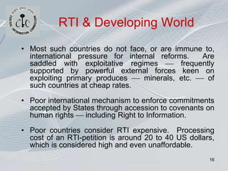 Right To Information (RTI) & Developing World | PPTX