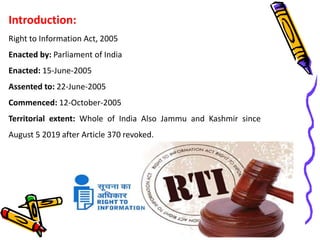 RTI Act 2005. | PPTX