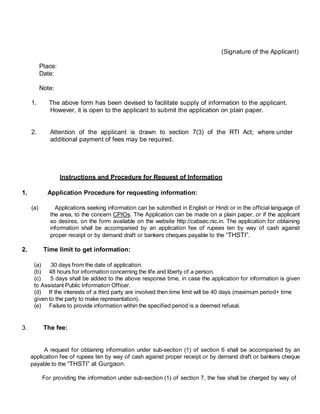 Rti form | PDF