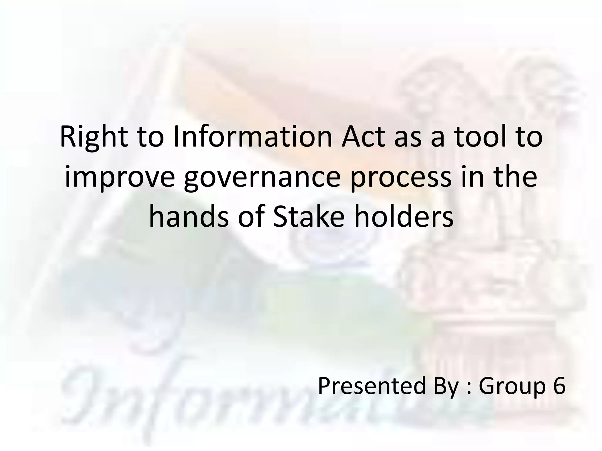 Right to Information | PPTX