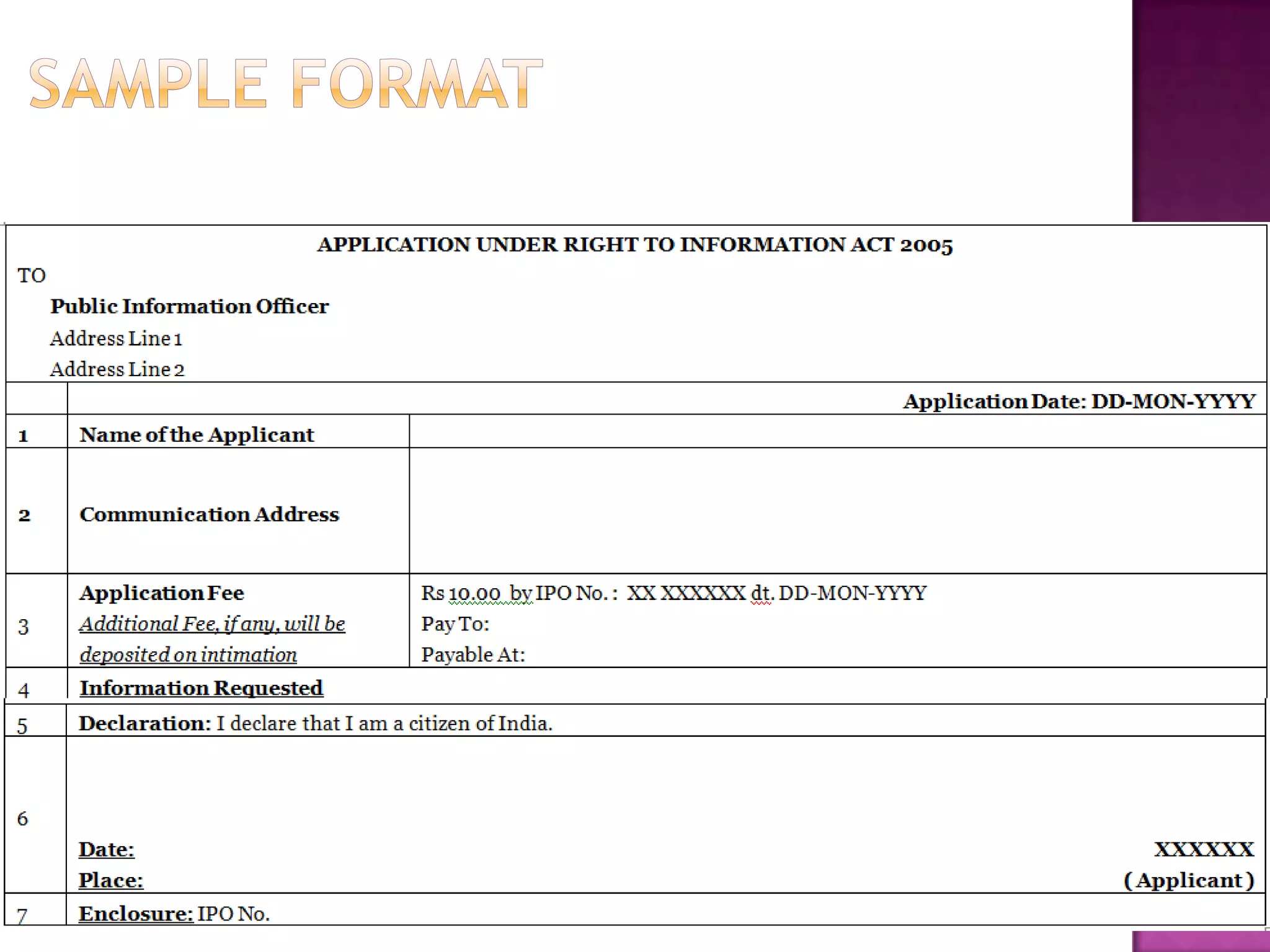 How to file a RTI (HINDI) | PPTX